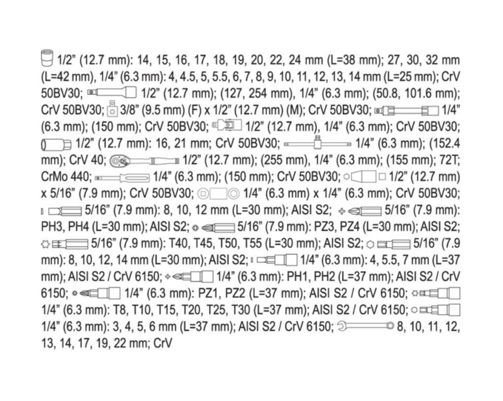 Tool set 1/4'' & 1/2'' - 82pcs - Yato (YT-12691) - Hydropac ...